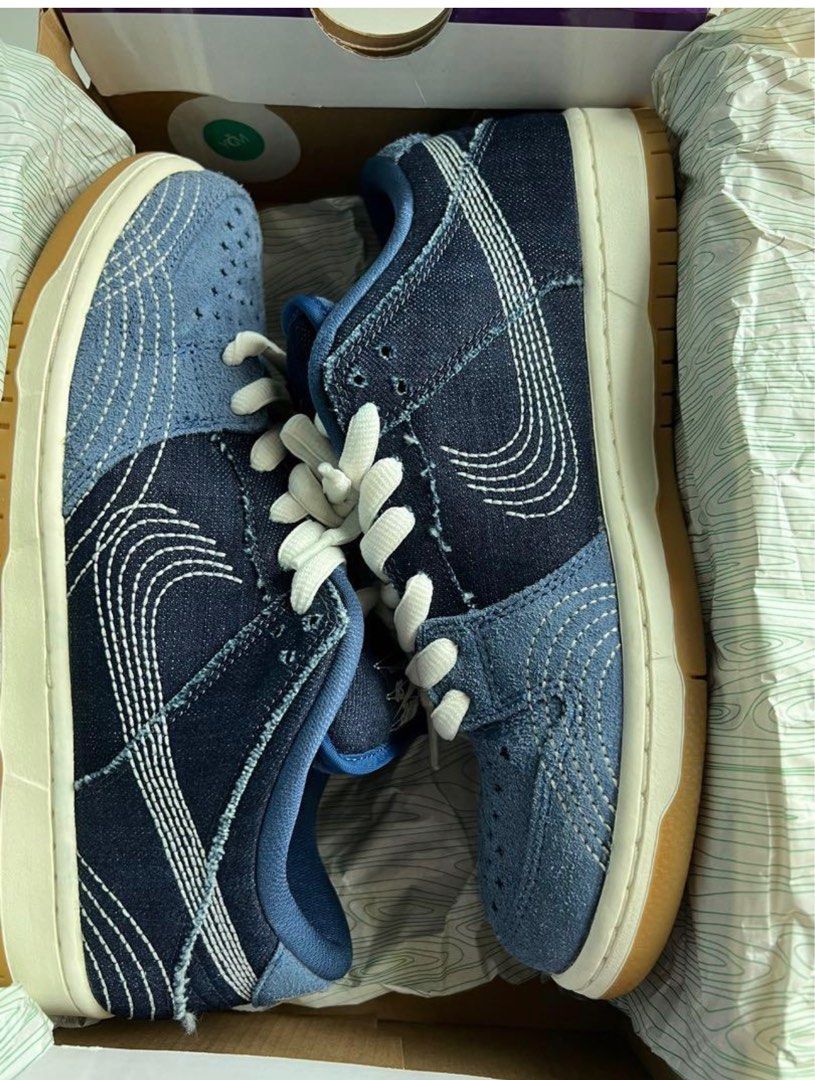 Nike SB Dunk low Sashiko, Women's Fashion, Footwear, Sneakers on Carousell