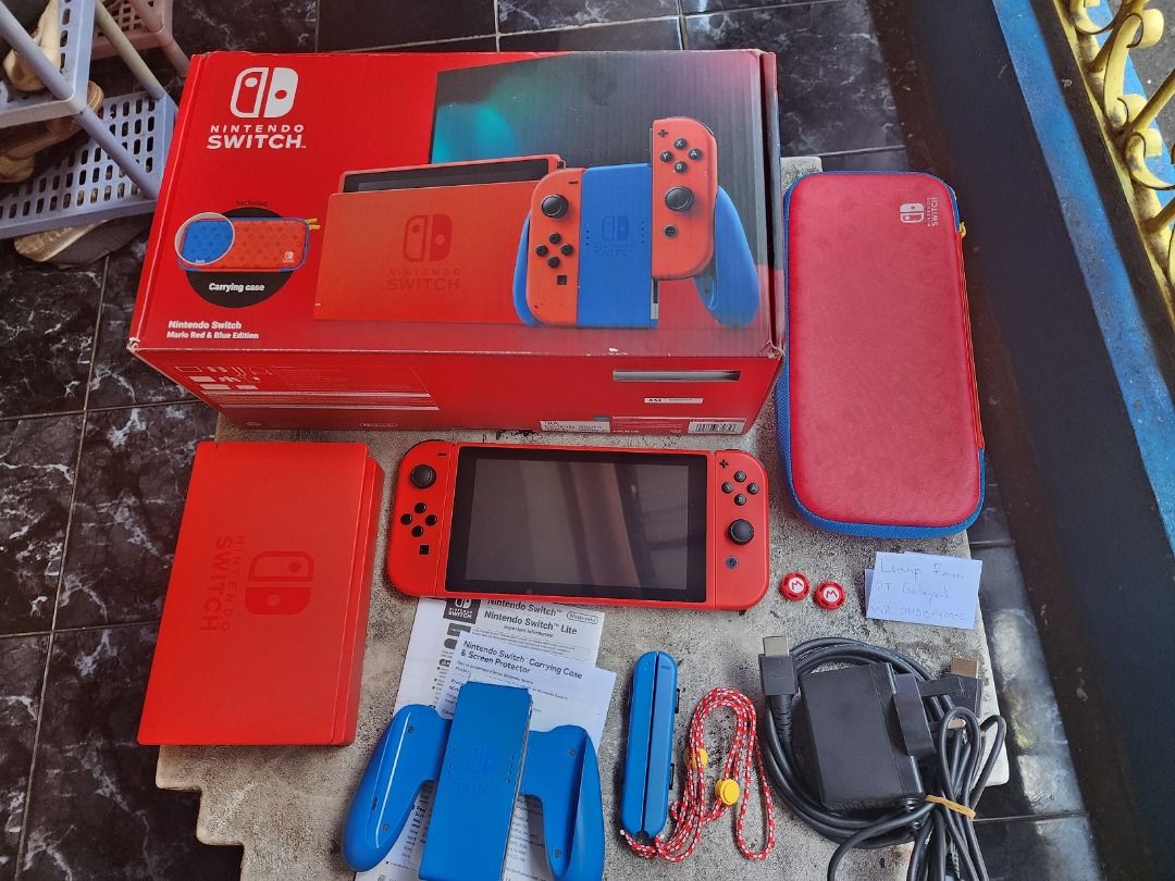 Nintendo Switch v2 Mario Red & Blue Limited Edition Fullset 01, Video ...