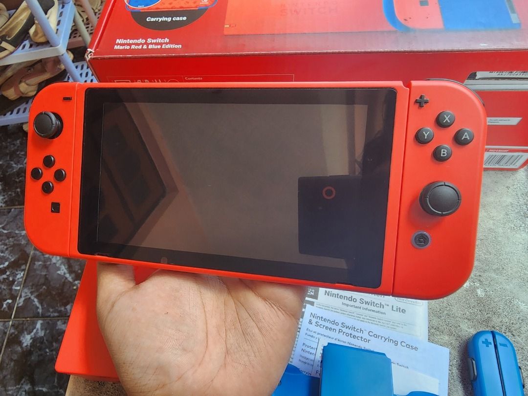 Nintendo Switch v2 Mario Red & Blue Limited Edition Fullset 01, Video ...