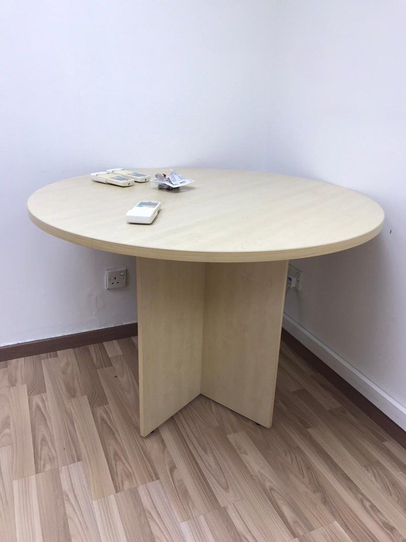 Office furniture - round table and desk, Furniture & Home Living ...