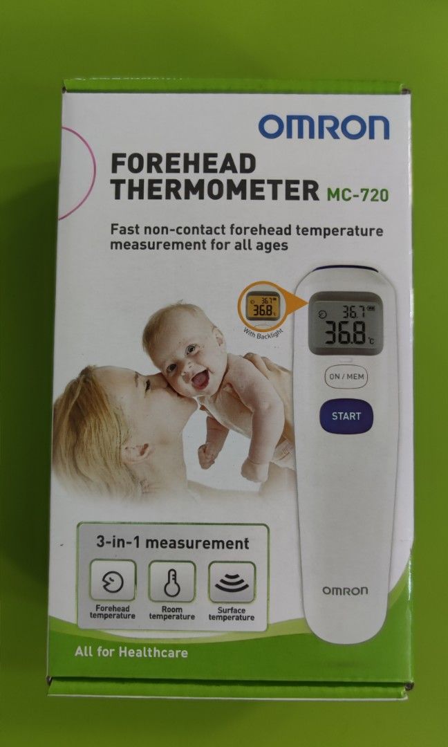 OMRON Forehead Thermometer MC-720 (Non contact measurement) , Health ...
