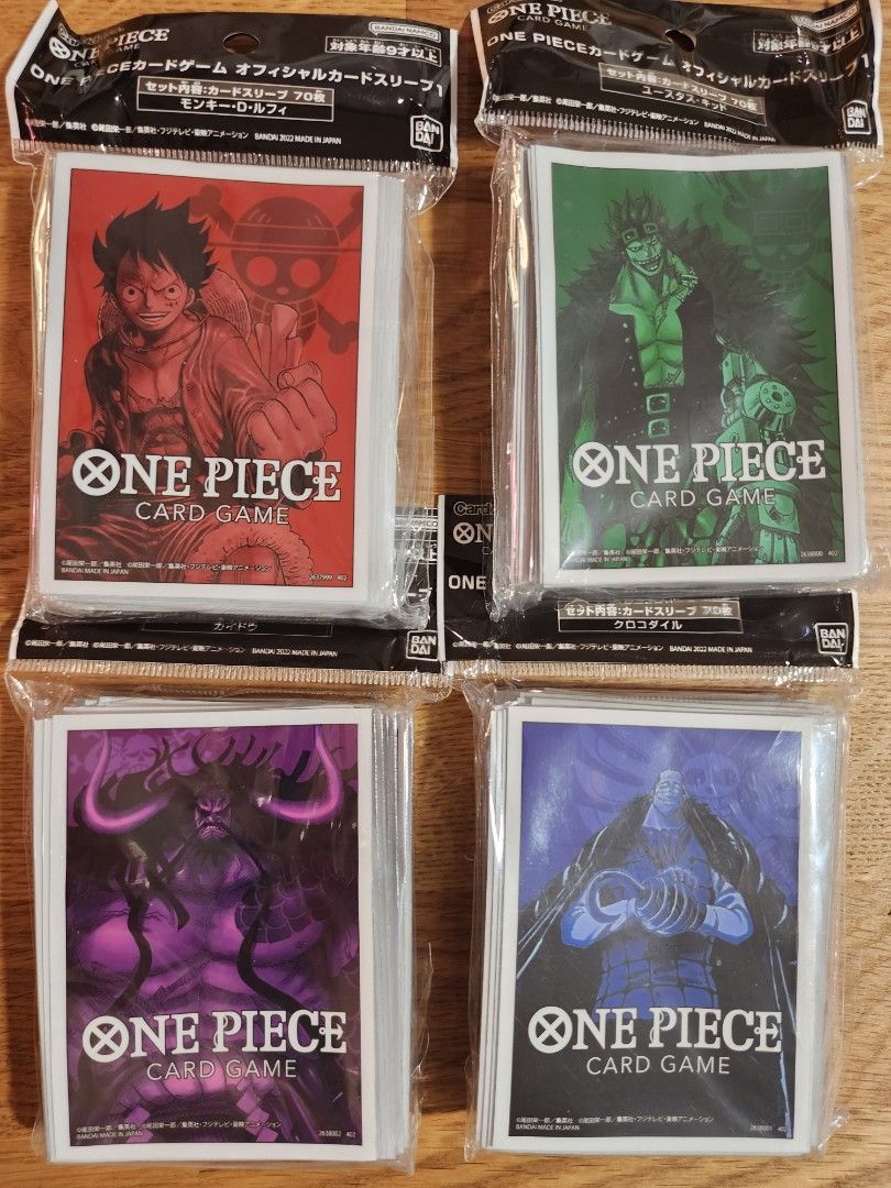 OPTCG Sleeves - 4 Sets, Hobbies & Toys, Toys & Games on Carousell