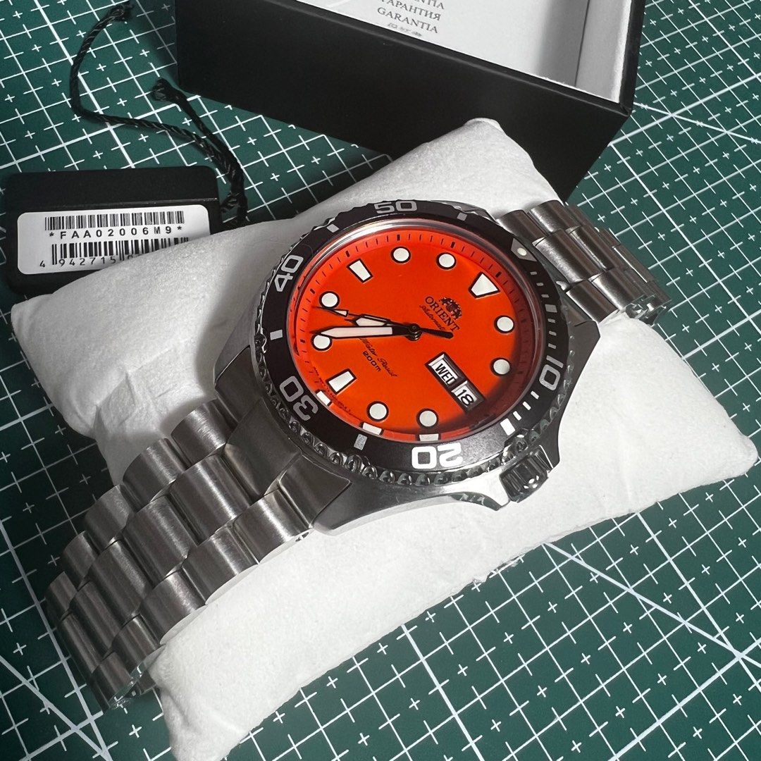 Orient Ray 2 Orange Dial Automatic Diver Watch Japan Made With Militat ...