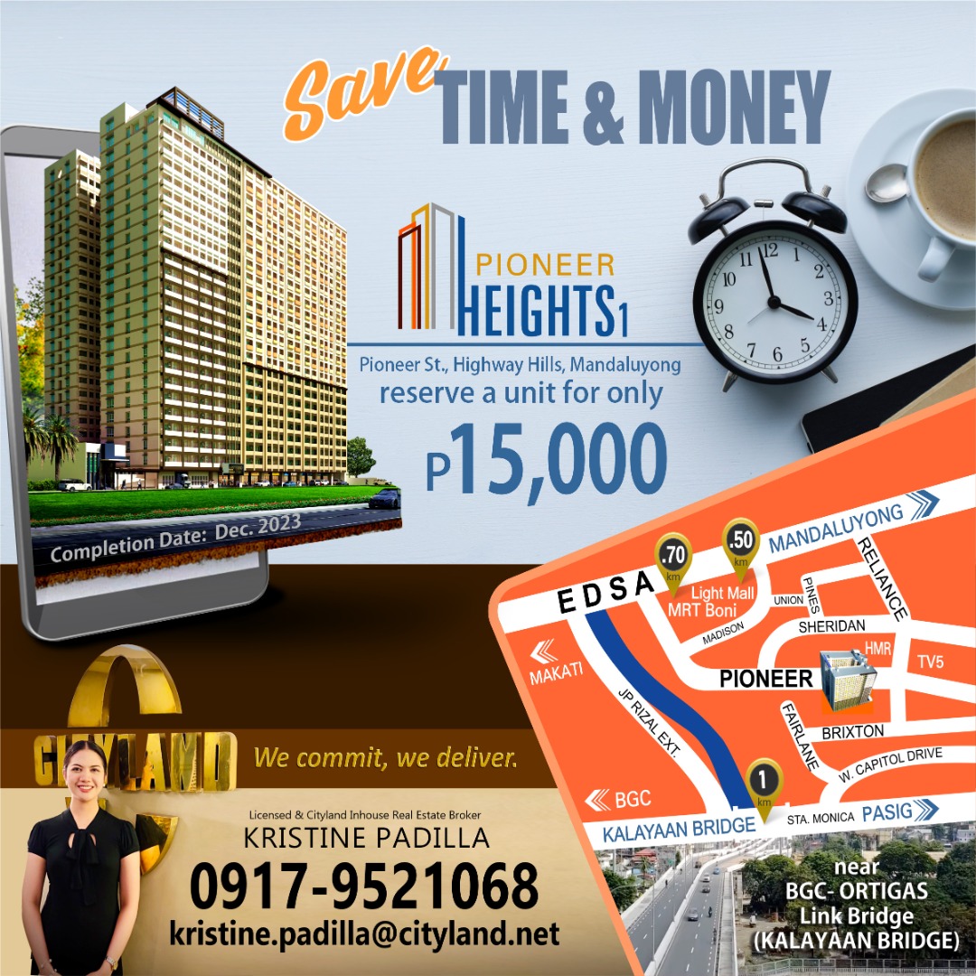Pioneer Mandaluyong condo Cityland PIONEER HEIGHTS 1 RFO, Property, For ...