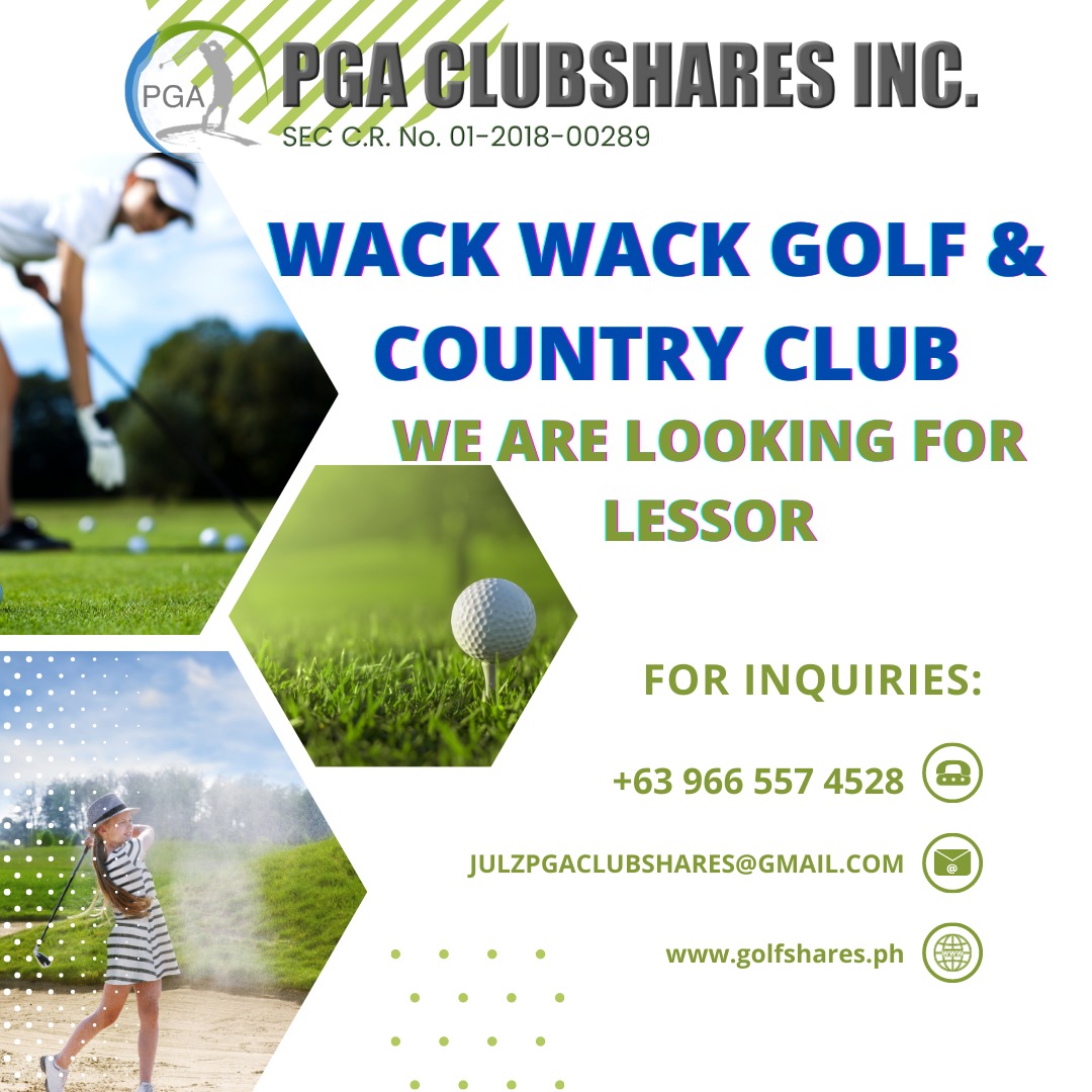 PLAYING RIGHTS - WACK WACK GOLF AND COUNTRY CLUB, Sports Equipment ...