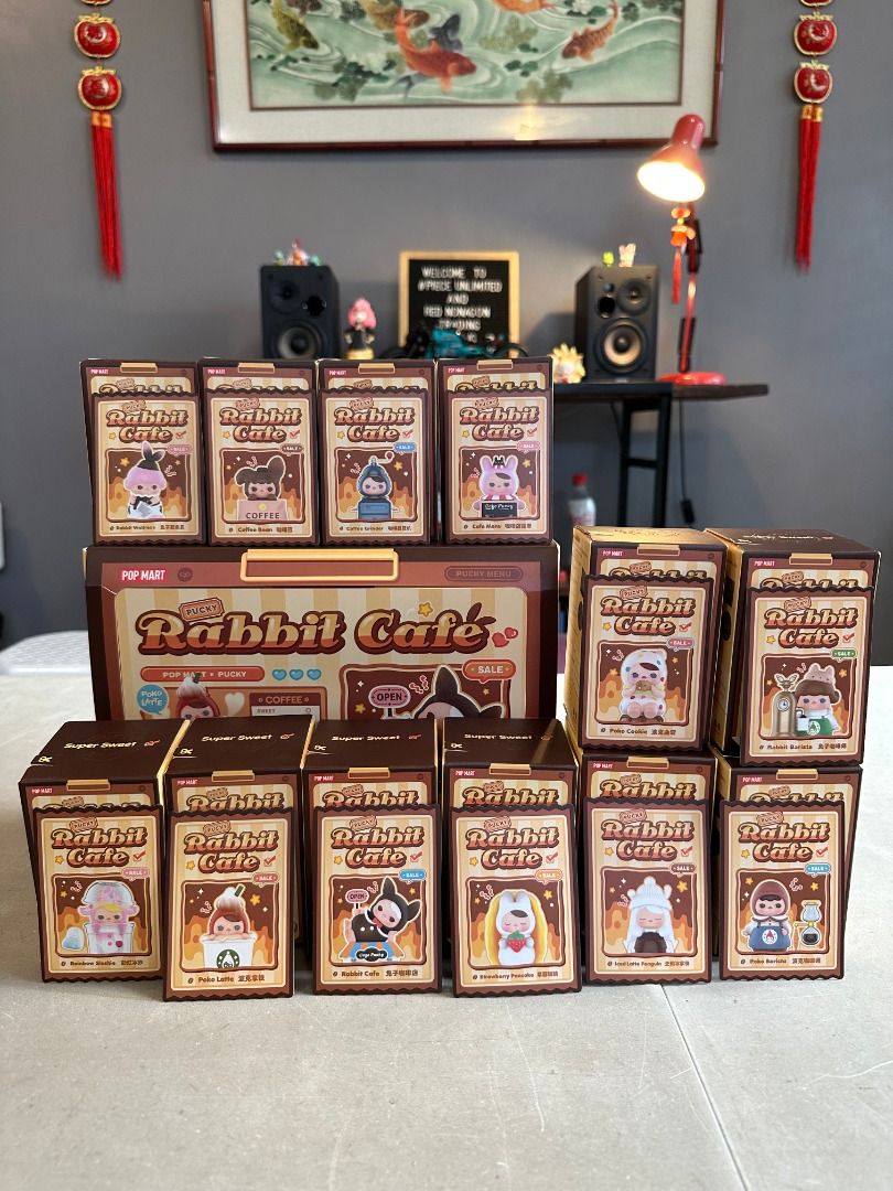 Pop Mart Pucky Rabbit Cafe | blind Box Toys | Art Toys, Hobbies & Toys ...