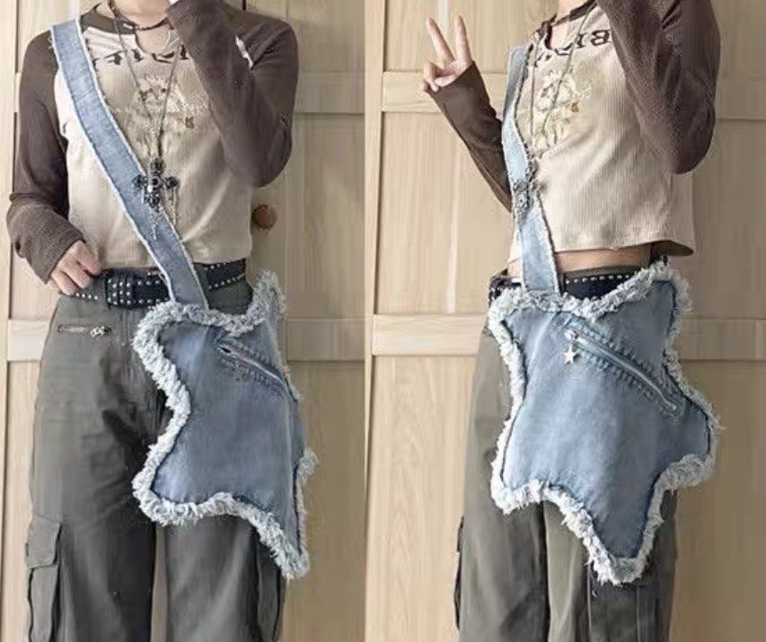 [preorder] y2k acubi street wear baguette bag sling bag star harajuku ...