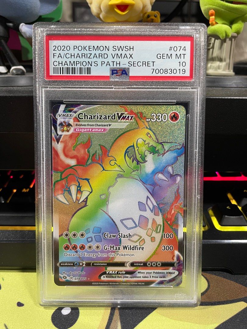 PSA 10 Rainbow Charizard VMAX #074 Champion’s Path Pokemon SWSH ...