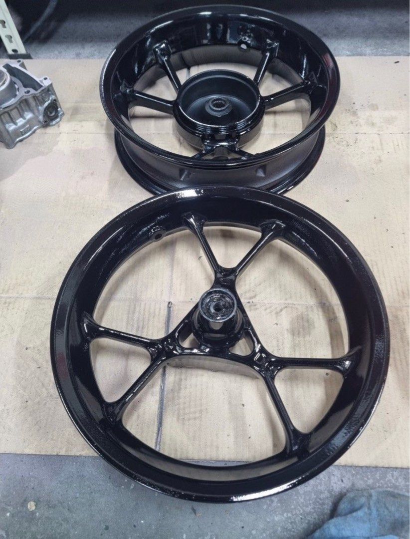 Aerox REsprayed black rims ONLY, Motorcycles, Motorcycle Accessories on ...