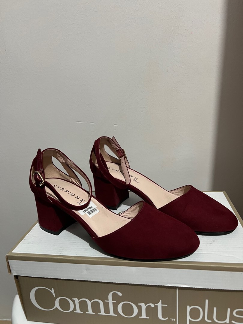 Step One Red Suede Heels, Women's Fashion, Footwear, Heels on Carousell