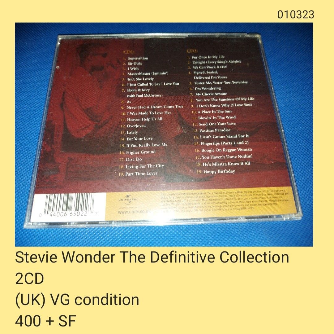 Stevie Wonder The Definitive Collection 2CD (unsealed), Hobbies & Toys ...