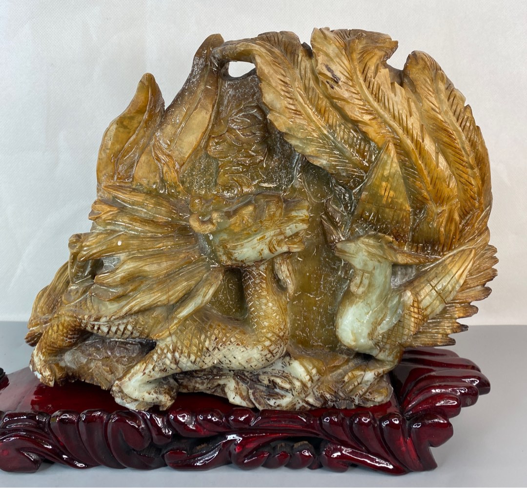 Stone Dragon & Phoenix Display Ornament, Hobbies & Toys, Memorabilia ...