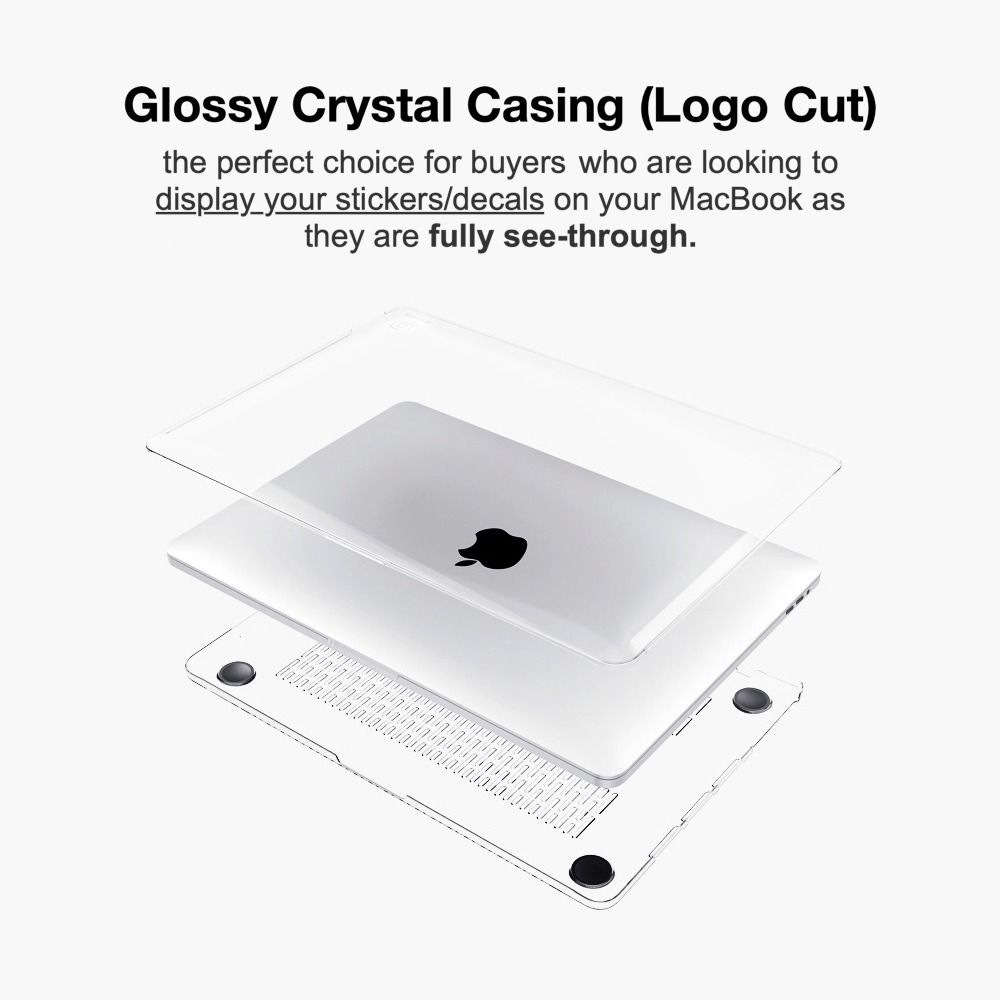 Super Clear Glossy Casing MACBOOK LOGO CUT OUT Case FOR 2018-2023 NEW ...