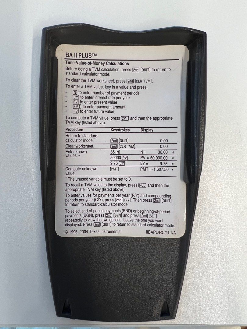 Texas Instruments ba ii plus calculator, Computers & Tech, Parts ...