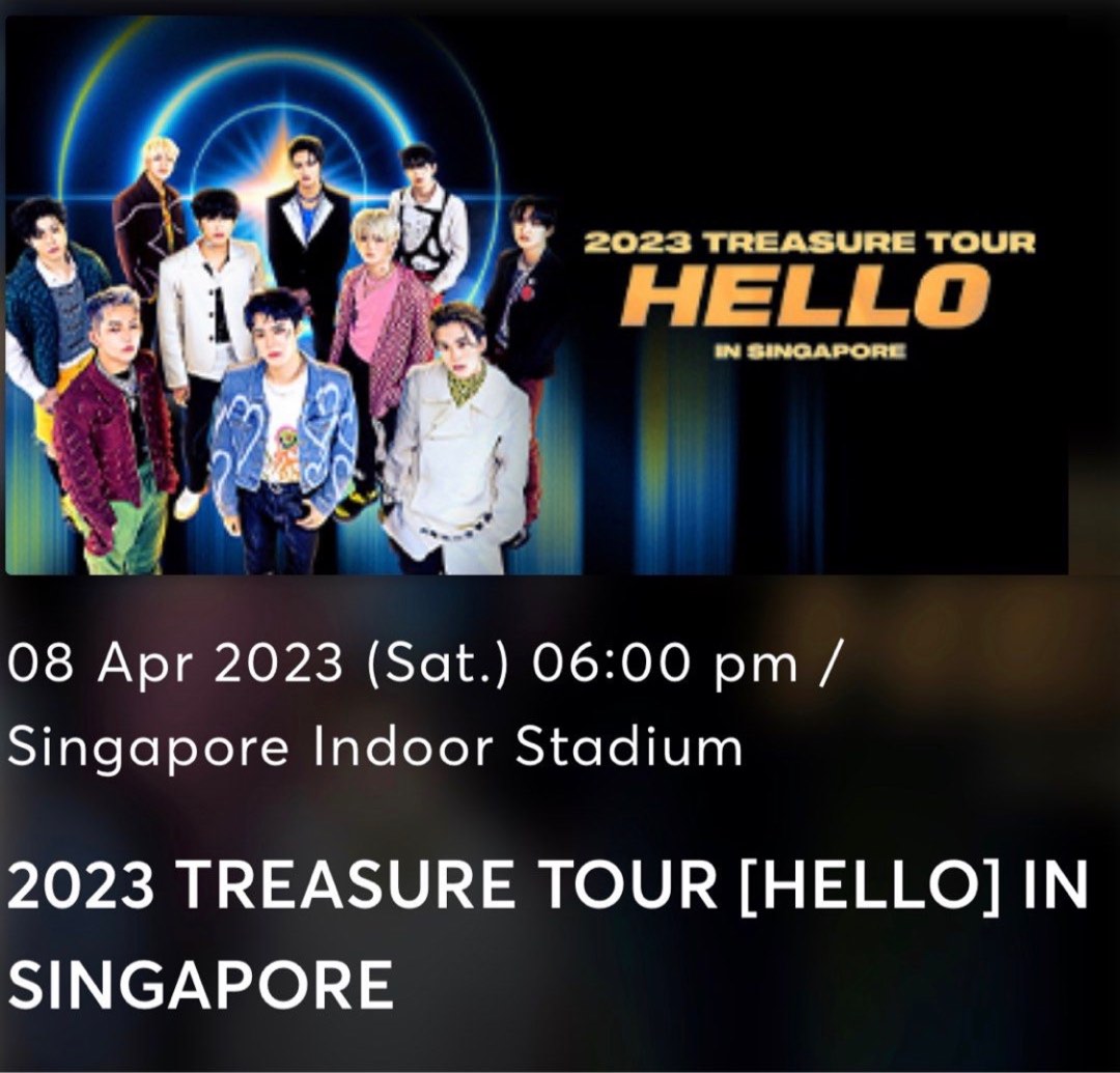 TREASURE HELLO TOUR, Tickets & Vouchers, Event Tickets on Carousell