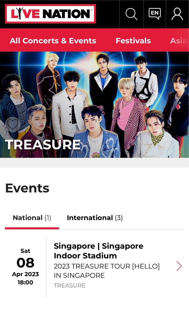 TREASURE TOUR (HELLO) concert in Singapore, Tickets & Vouchers, Event ...