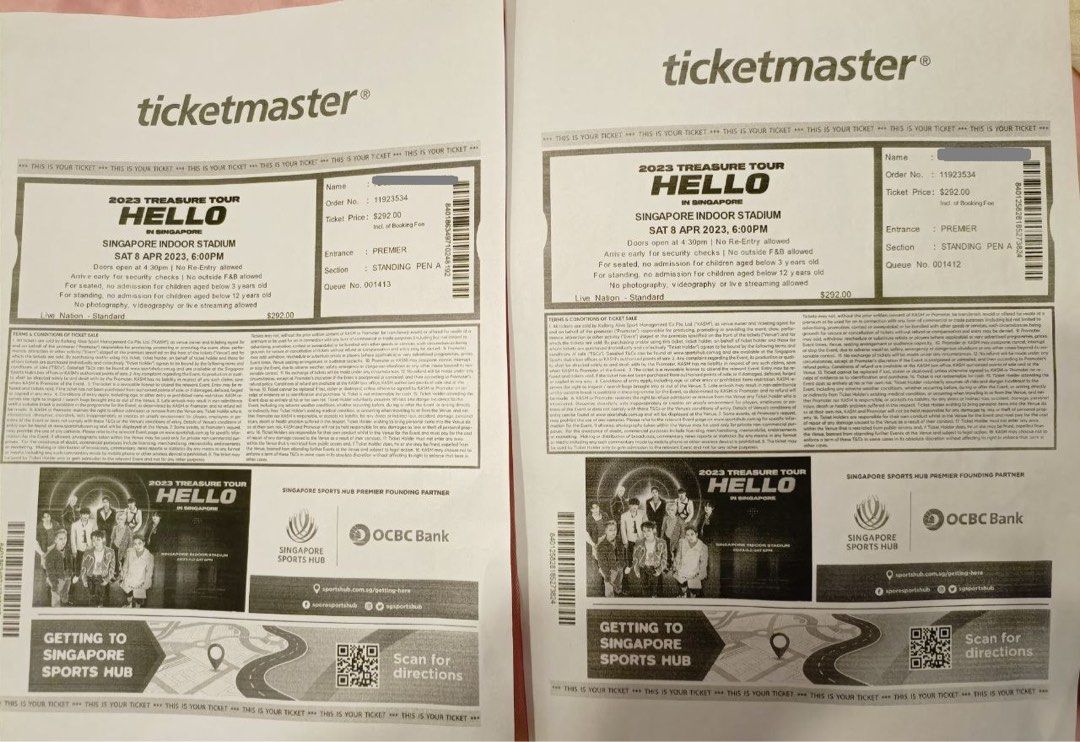 TREASURE TOUR (HELLO) concert in Singapore, Tickets & Vouchers, Event ...