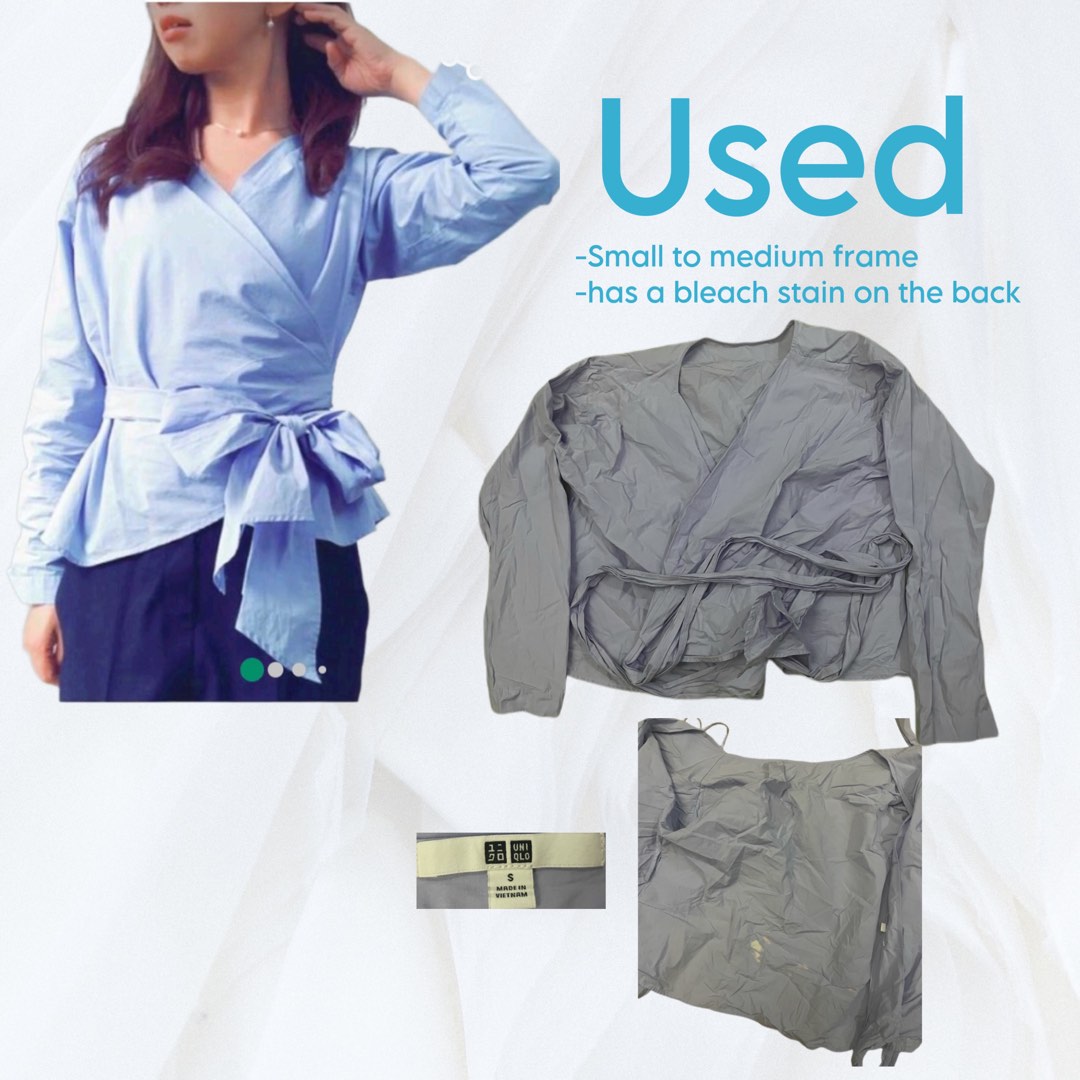 Uniqlo wrap around top, Women's Fashion, Tops, Longsleeves on Carousell