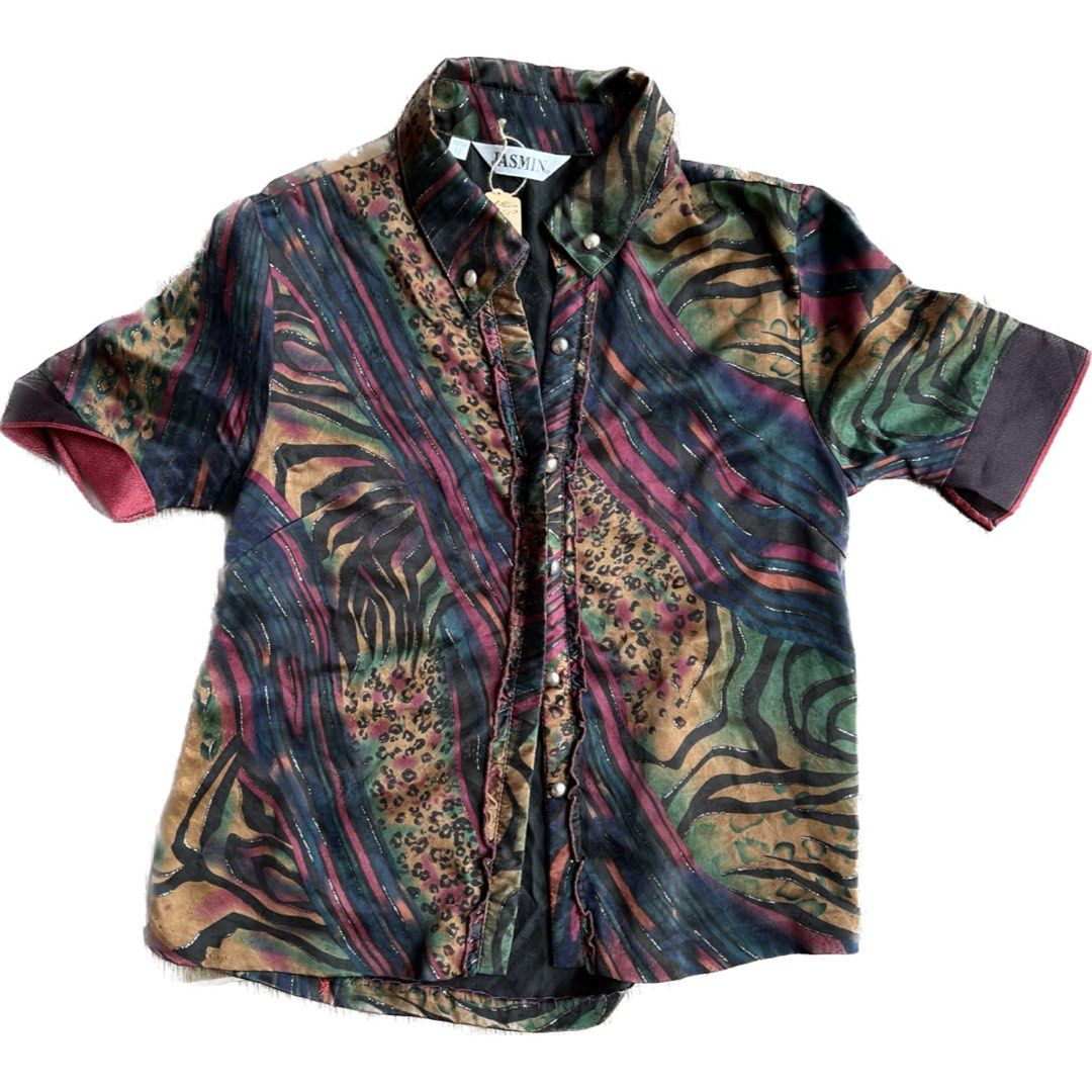 Vintage 90s Granny Blouse, Women's Fashion, Tops, Blouses on Carousell