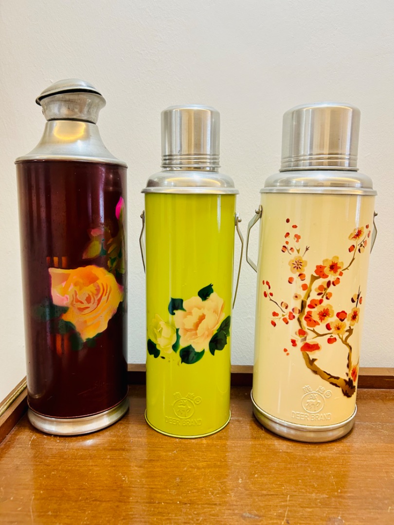 Vintage thermal flasks (set of 3}, Furniture & Home Living, Home Decor ...