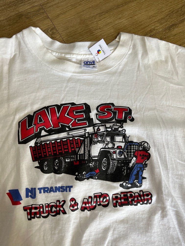 Vintage Thrift T Shirt Car Lake St, Men's Fashion, Tops & Sets, Tshirts ...