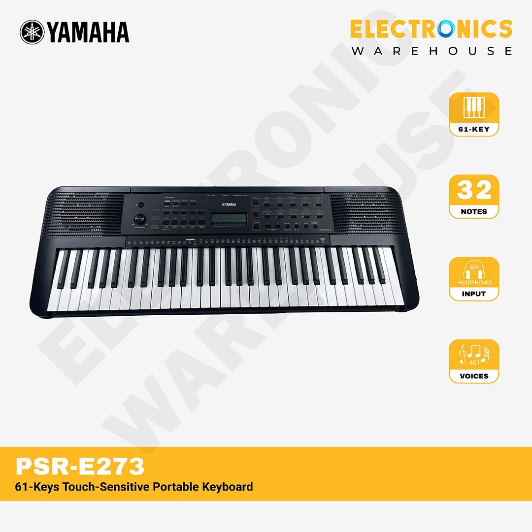 Yamaha PSR-E273 61-Key Portable Keyboard with Stand, Hobbies & Toys ...