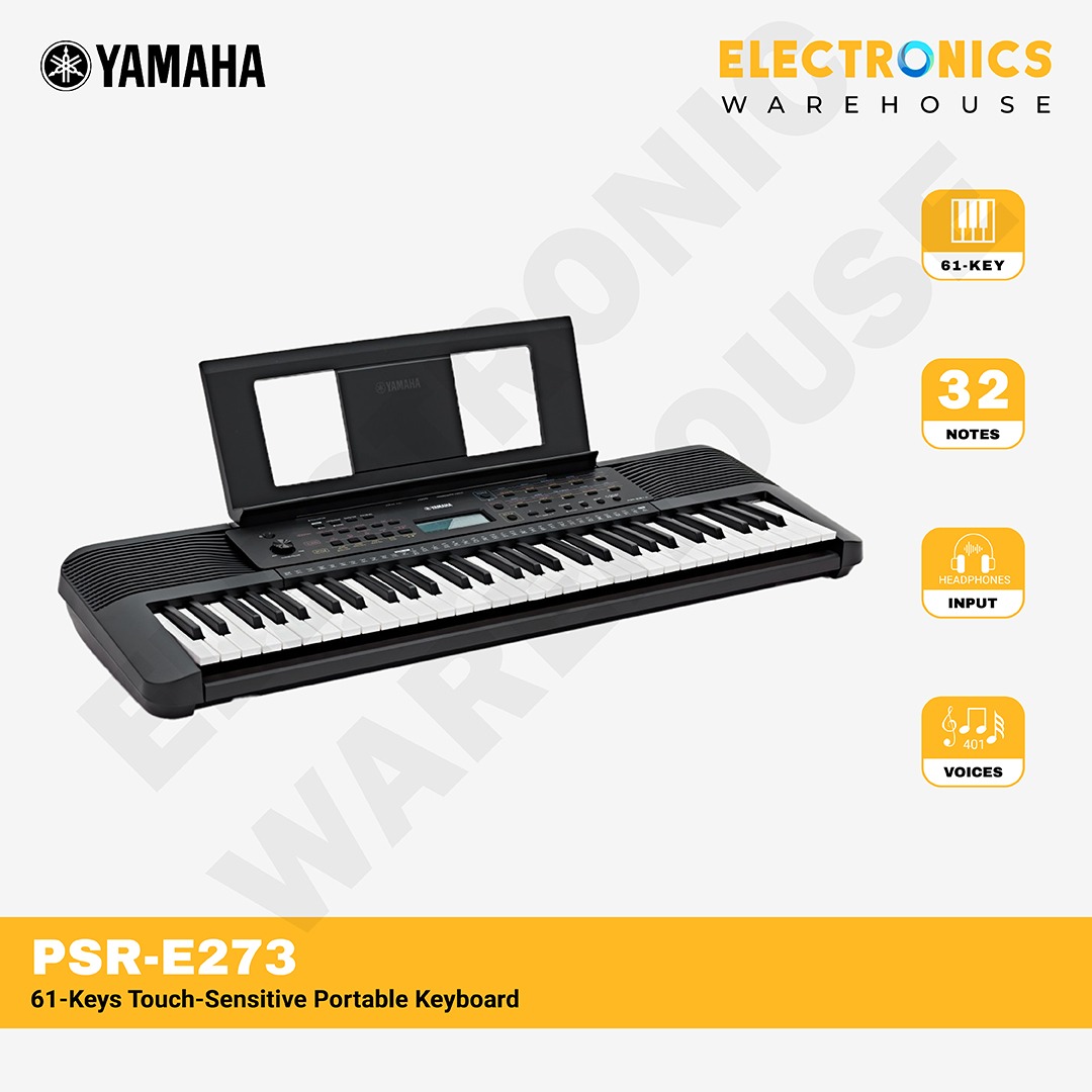 Yamaha PSR-E273 61-Key Portable Keyboard with Stand, Hobbies & Toys ...
