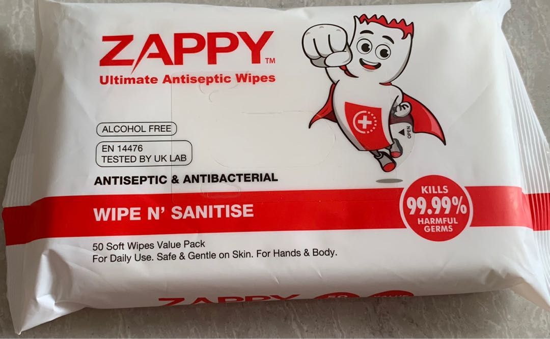 Zappy Ultimate Antiseptic Wipes 50 sheets, Beauty & Personal Care ...