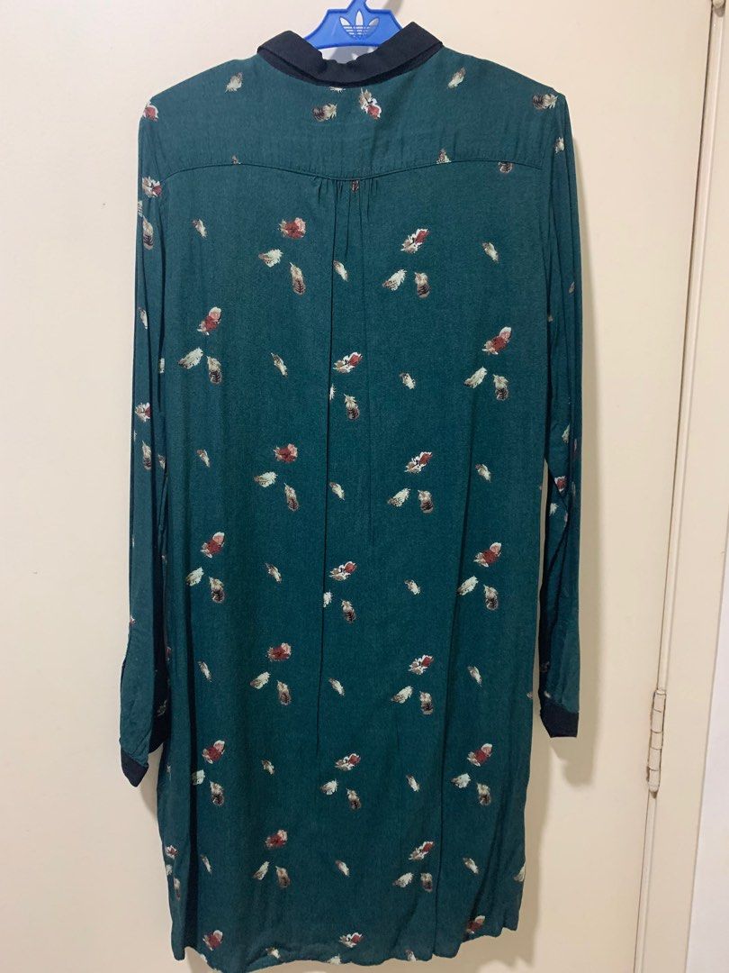 Zara Feather Print Shirt Dress on Carousell Zara Feather Print Shirt Dress on Carousell