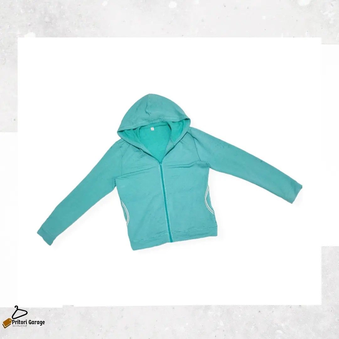 Zipper Hoodie Fleece Inner Sherpa Wool Jacket Uniqlo Basic Green Tosca ...