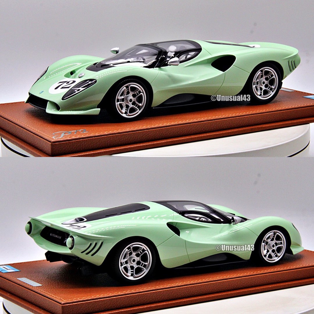 1/18 Peako Model De Tomaso P72 Le Mans Classic Model Green #72 Ferrari ...
