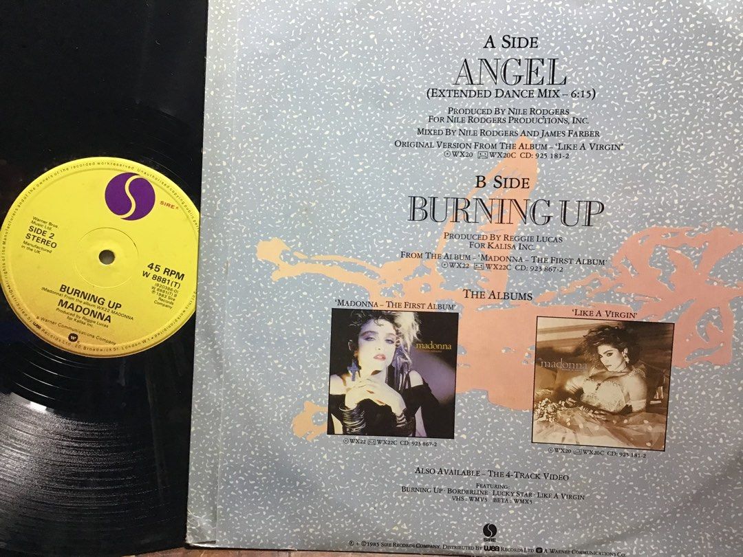 12 INCH Madonna - Angel OOP 12” VINYL RECORD Anubis Piring Hitam 80s ...