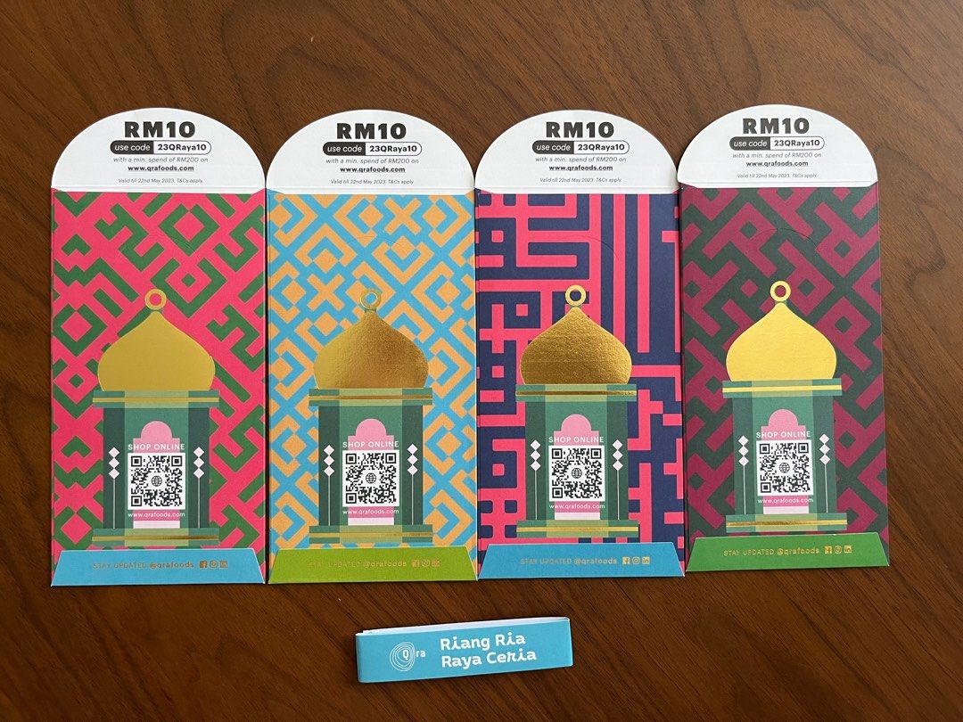 2023 QRA Foods (MY) SDR/ Sampul Duit Raya/ Sampul Raya/ Green packets ...