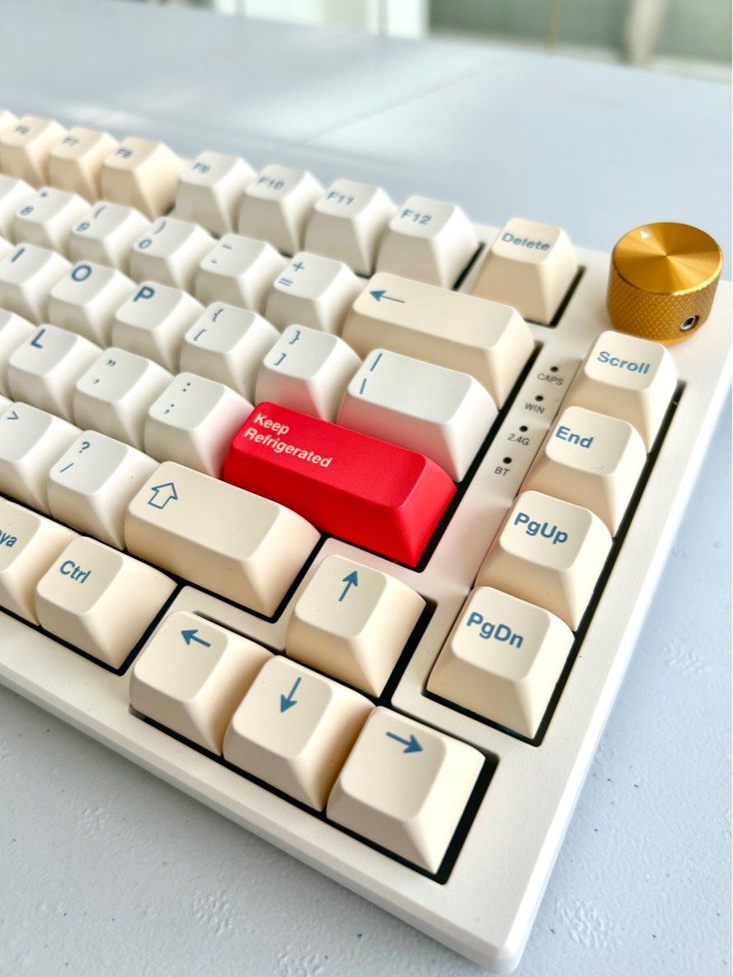 75% custom mechanical keyboard (XDA red soymilk keycaps), Computers & Tech, Parts & Accessories ...