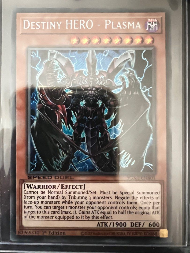 遊戲王 Yugioh: Destiny Hero - Plasma SGX1 Secret 1st [Monster], 興趣及遊戲, 玩具 ...