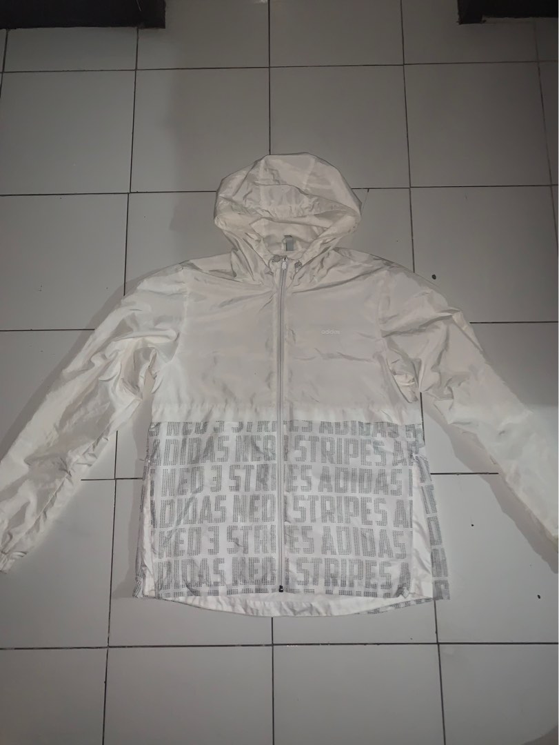 ADIDAS NEO WINDBREAKER WITH HOODIE, Women's Fashion, Coats, Jackets and ...