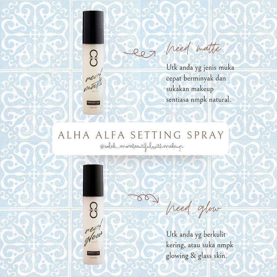 Alha Alfa Setting Spray Matte/Glow, Beauty & Personal Care, Face ...