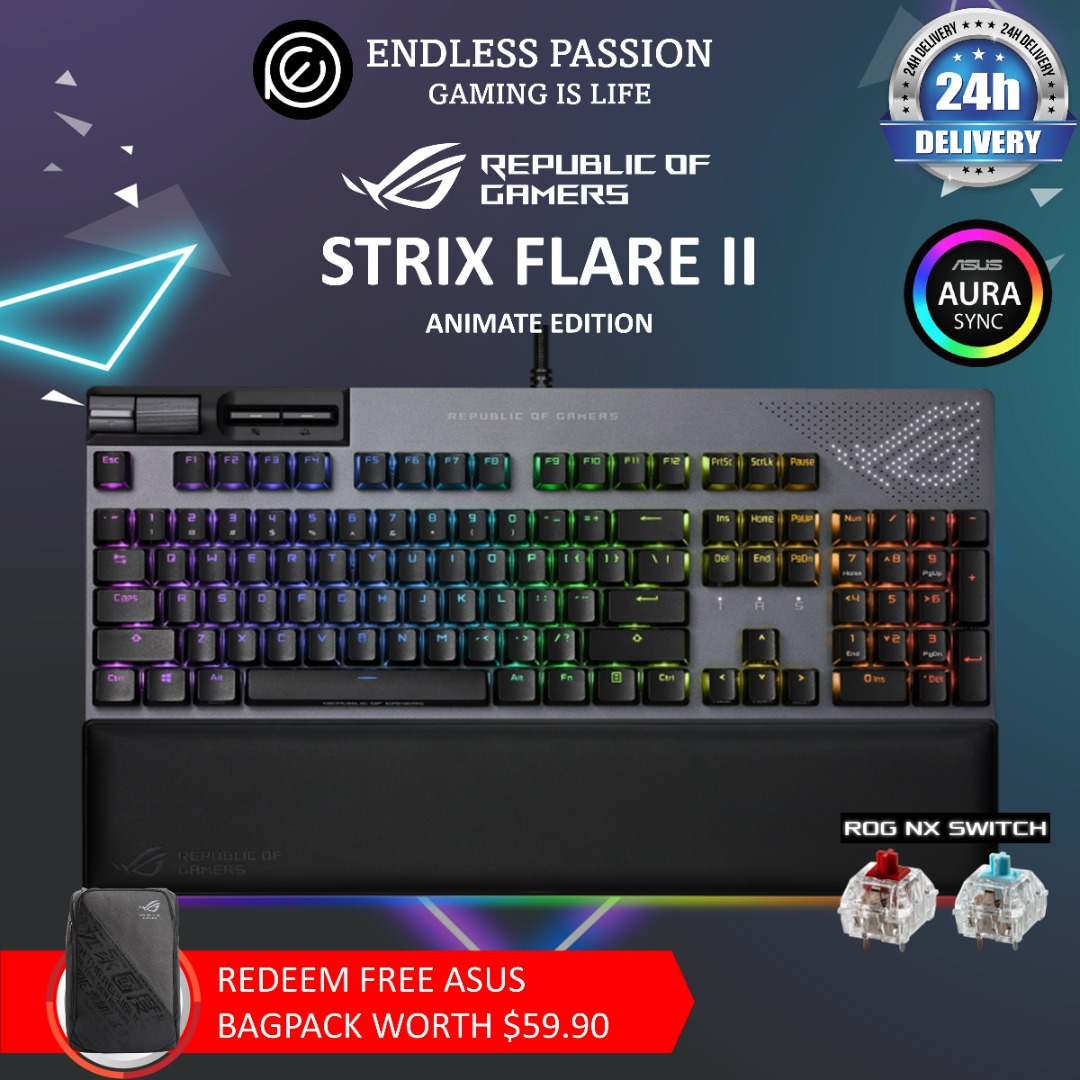 ASUS STRIX FLARE II NX ANIMATE KEYBOARD, Computers & Tech, Parts ...