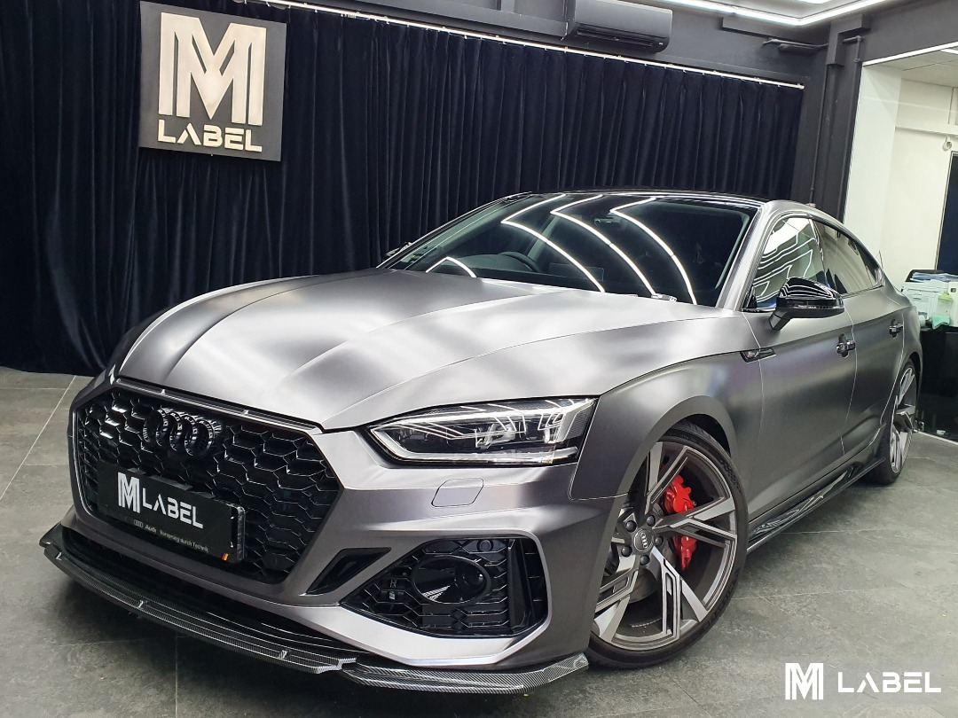 Audi A5 Sportback Full Vinyl Wrap - Satin Metallic Gunsmoke Grey, Car ...
