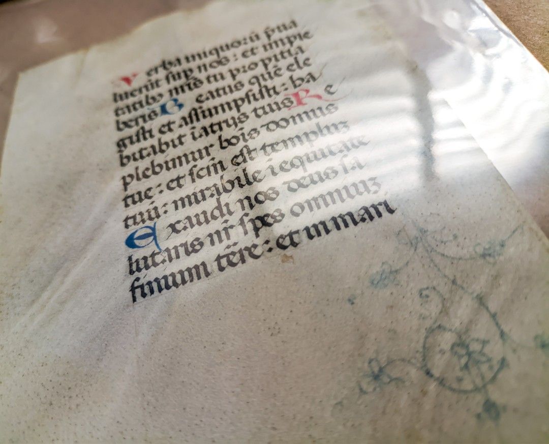 Authentic Medieval Manuscript Leaf Circa 14th Century For Sale With