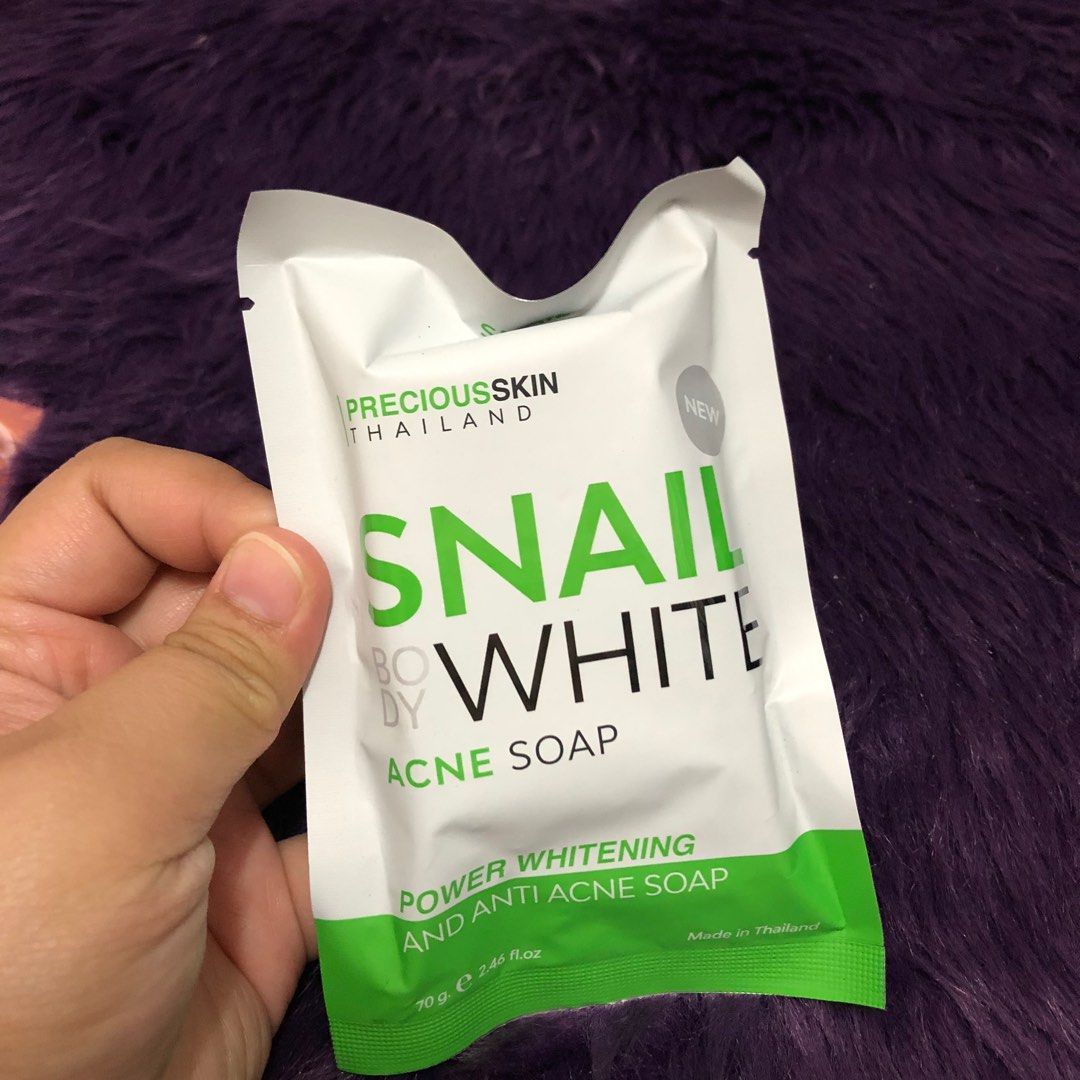 AUTHENTIC THAILAND PRECIOUS SKIN SNAIL WHITE ACNE SOAP, Beauty ...