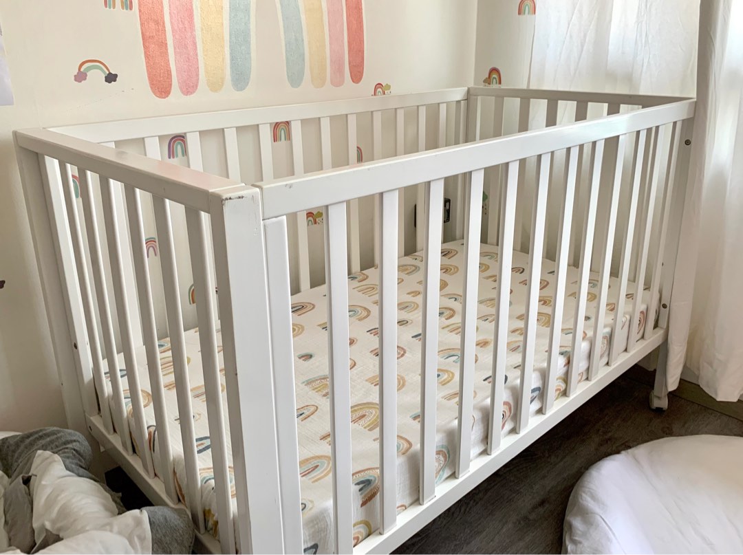 Babyhood Cot 4-1 White, Babies & Kids, Baby Nursery & Kids Furniture ...