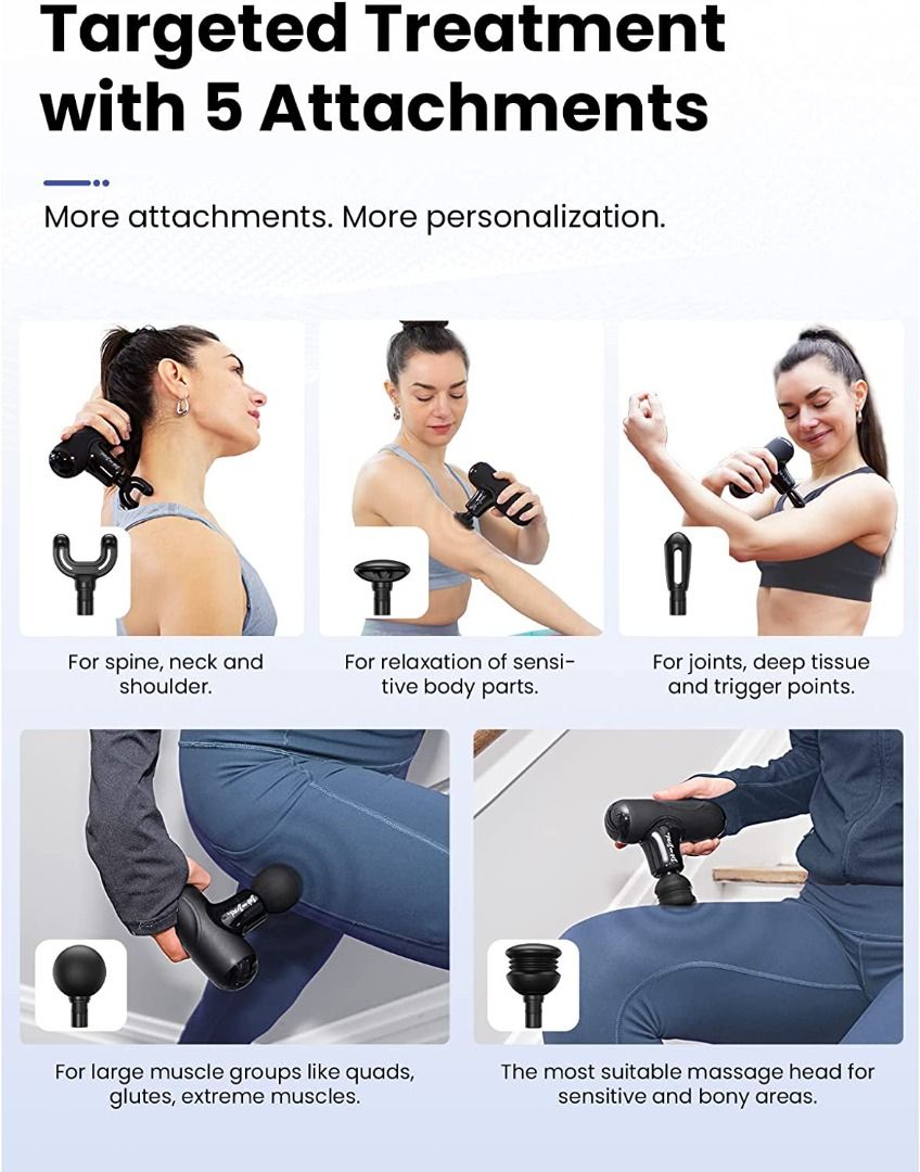 Bob And Brad Q2 Mini Massage Gun Pocket Sized Deep Tissue Massager Gun Portable Percussion