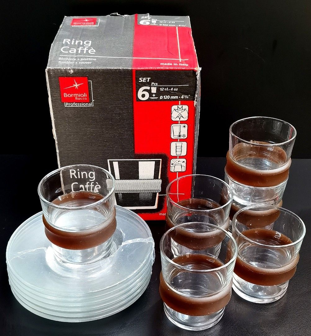 Bormioli Rocco 6 Sets Made in Italy Espresso Ring Caffé Tumbler ...