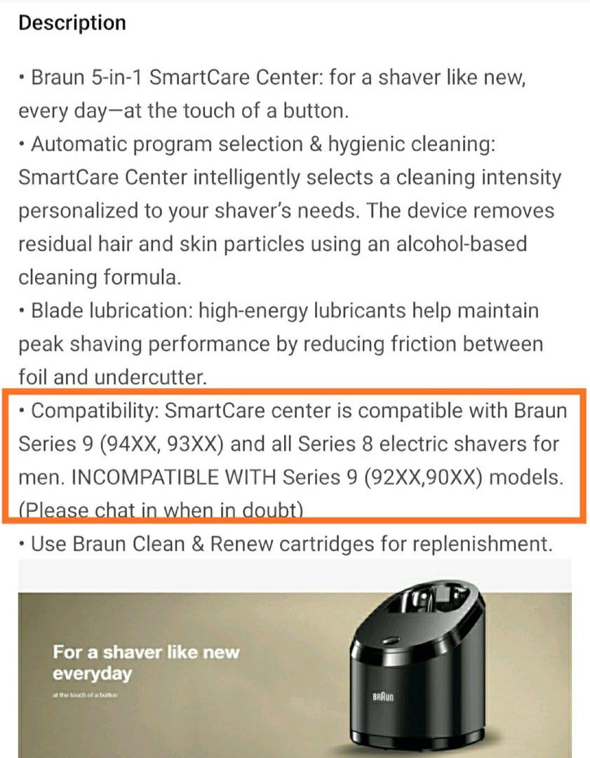 Braun 5-1 Smartcare Center only cleaning station and cartridge, Beauty & Personal Care, Men's ...