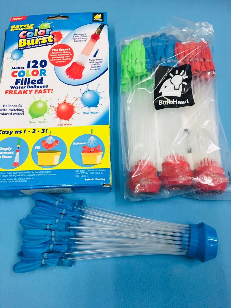 Bubble Head Battle Balloons Color Burst (120 + 40 water balloons ...