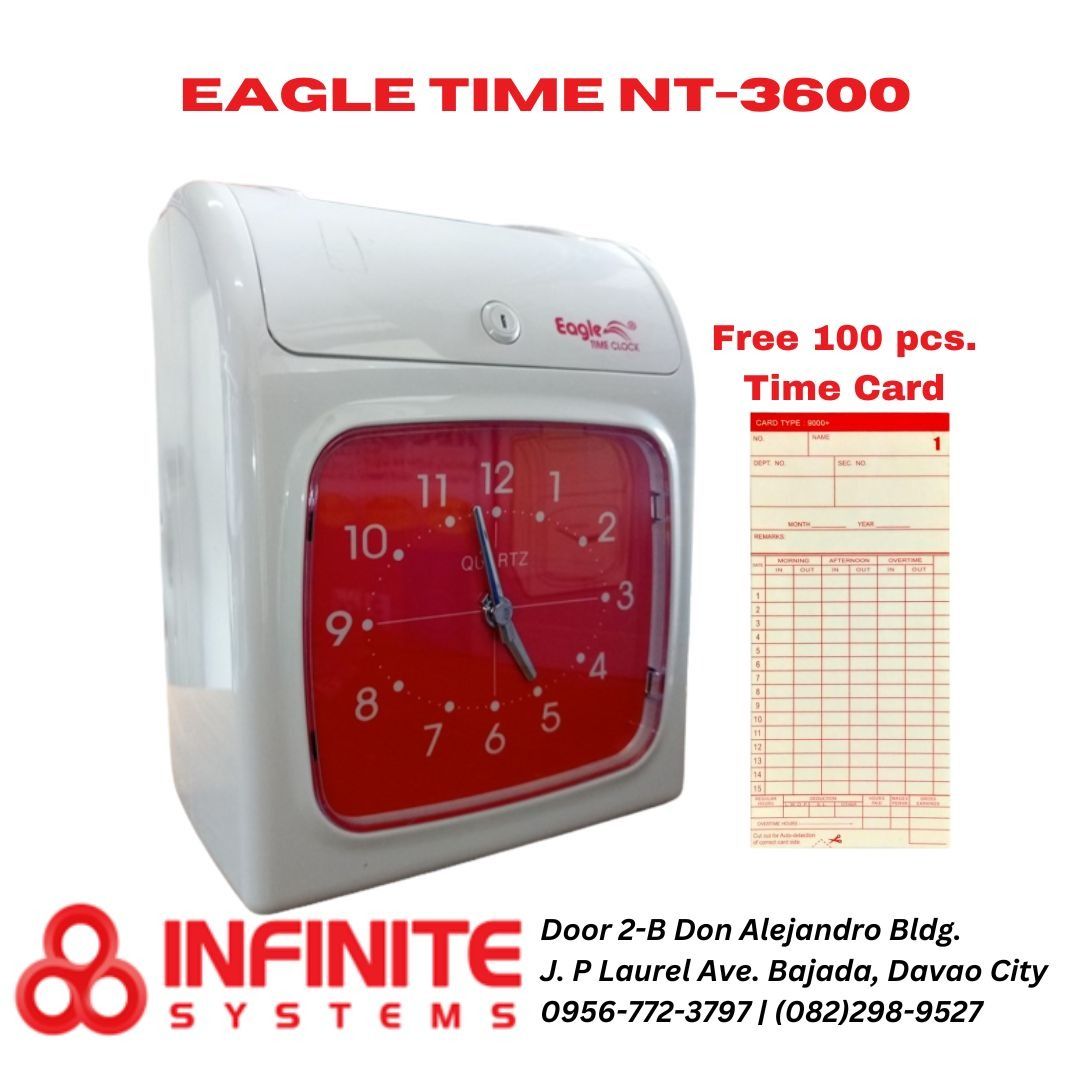 BUNDY CLOCK NT-3600 EAGLE TIME CLOCK with FREE 100 pcs. TIME CARD ...