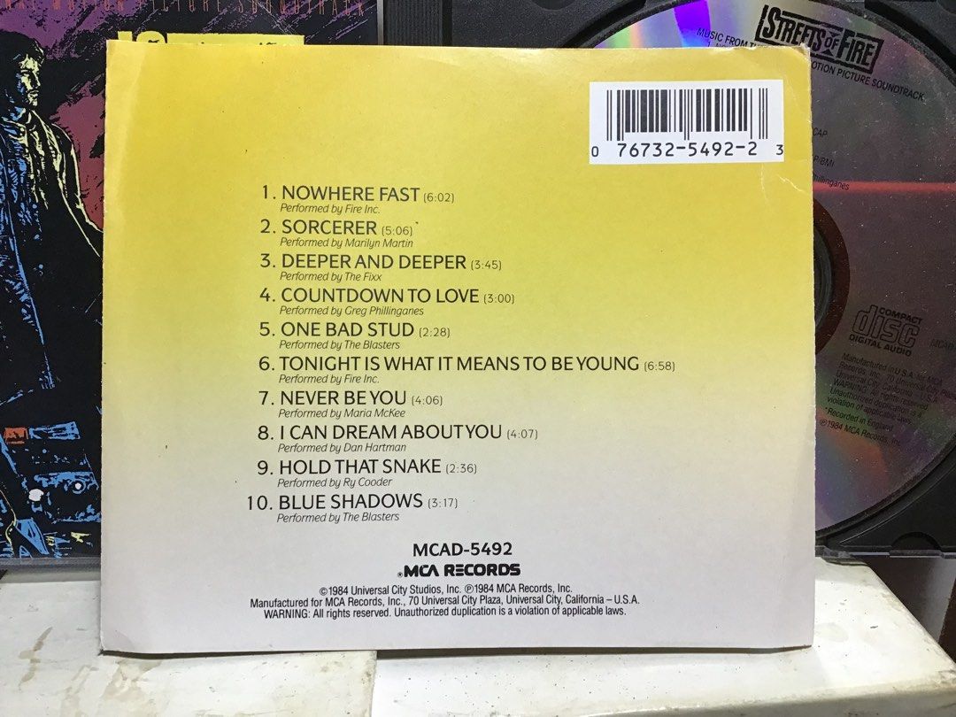 CD Streets of Fire OST OOP USA ORIGINAL PRESS Anubis 80s Soondtrack, Hobbies & Toys, Music ...