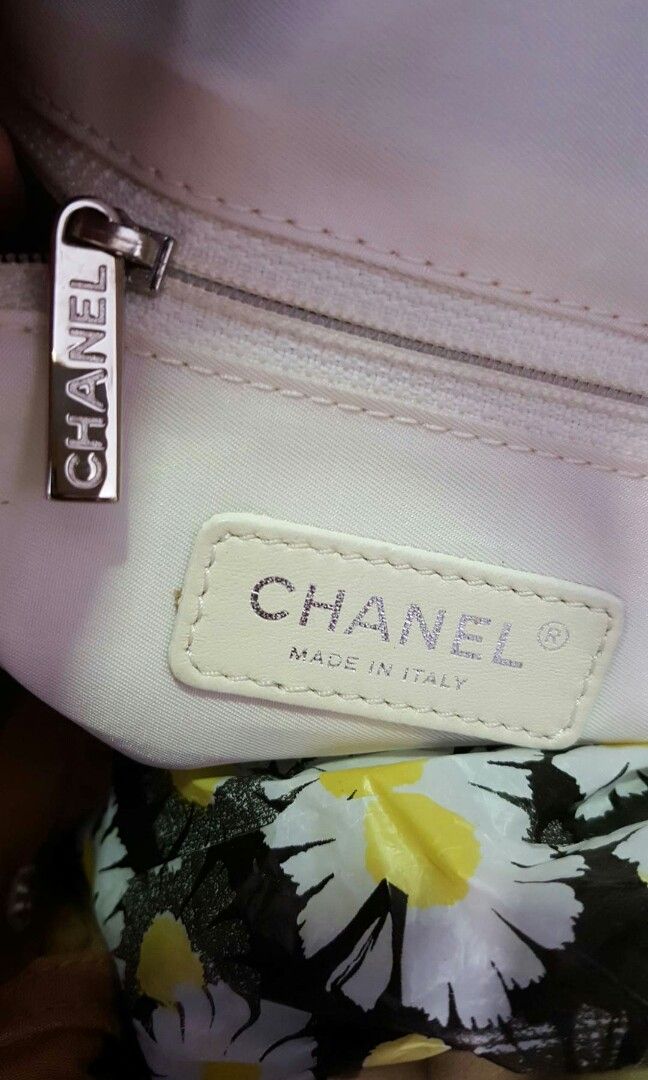 Chanel Biarritz Large Gold Leather Silver Hardware Logo Tote Bag ...