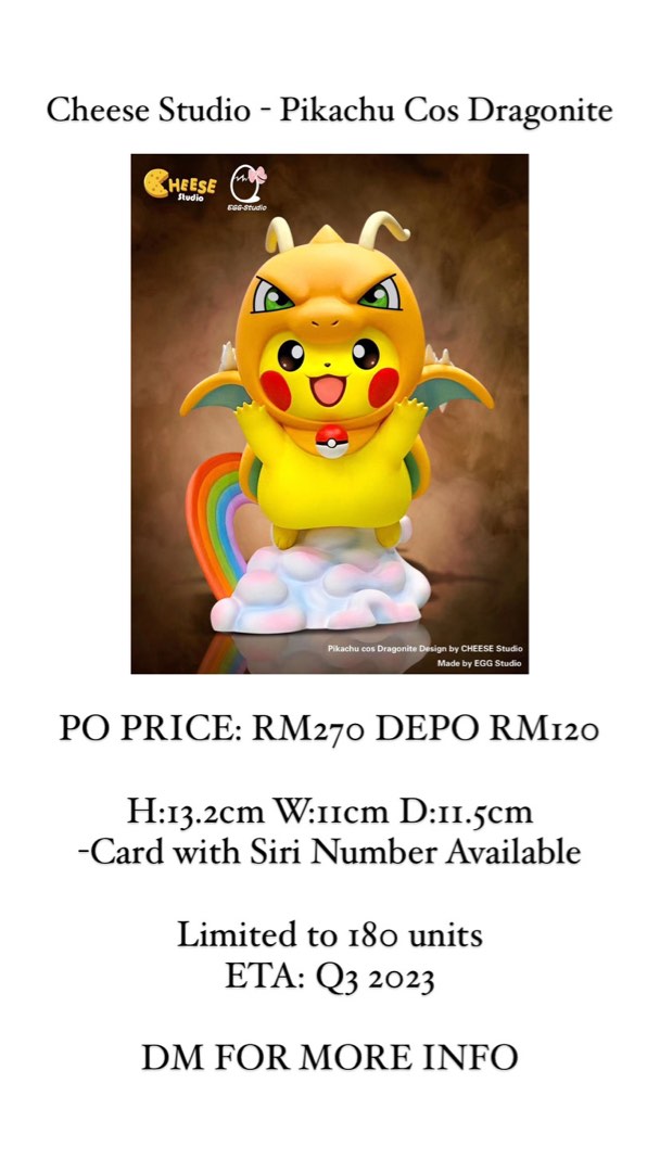 Cheese Studio - Pikachu Cos Dragonite, Hobbies & Toys, Toys & Games on ...